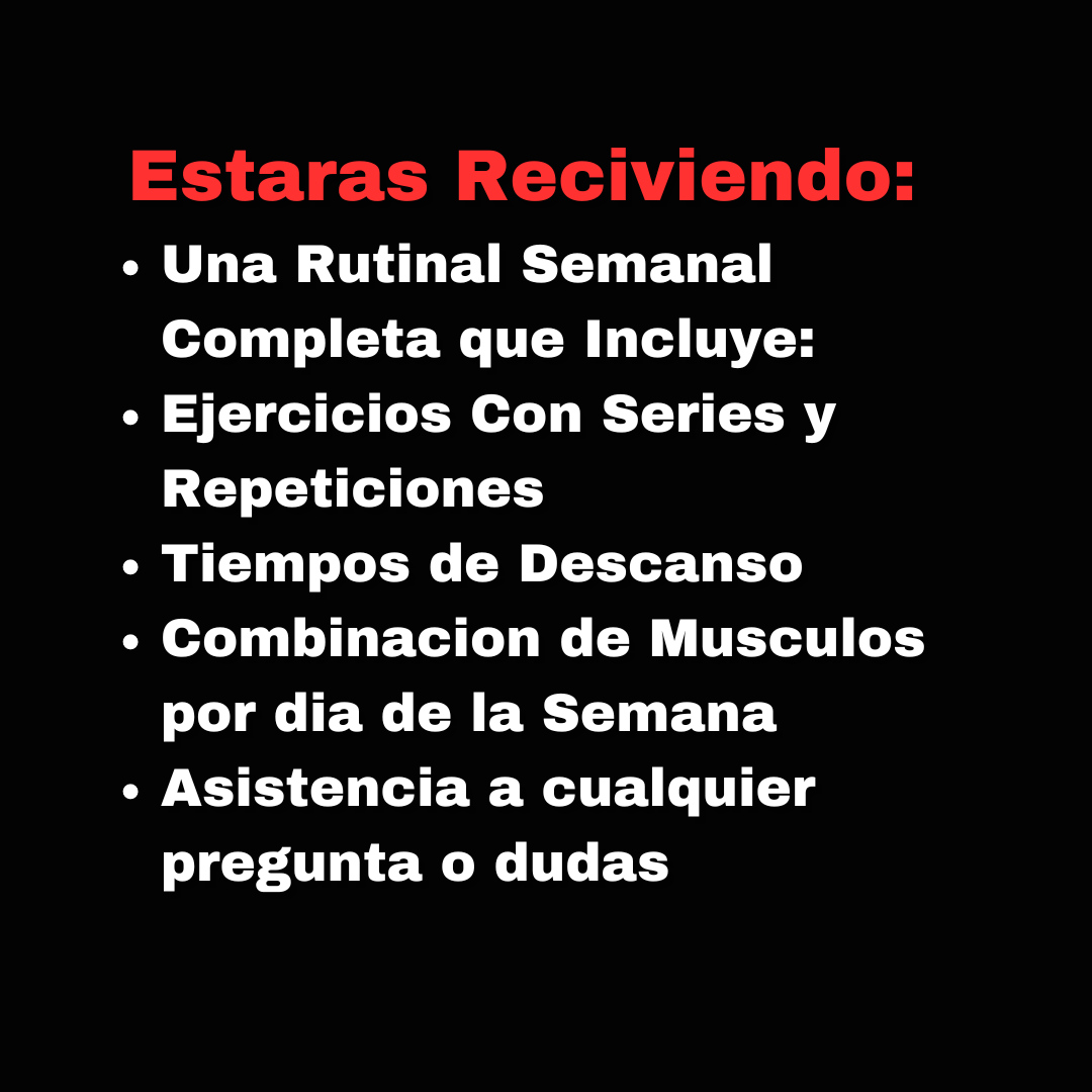 Obtén tu Rutina Semanal Personalizada (Detallada) – Ta Potente